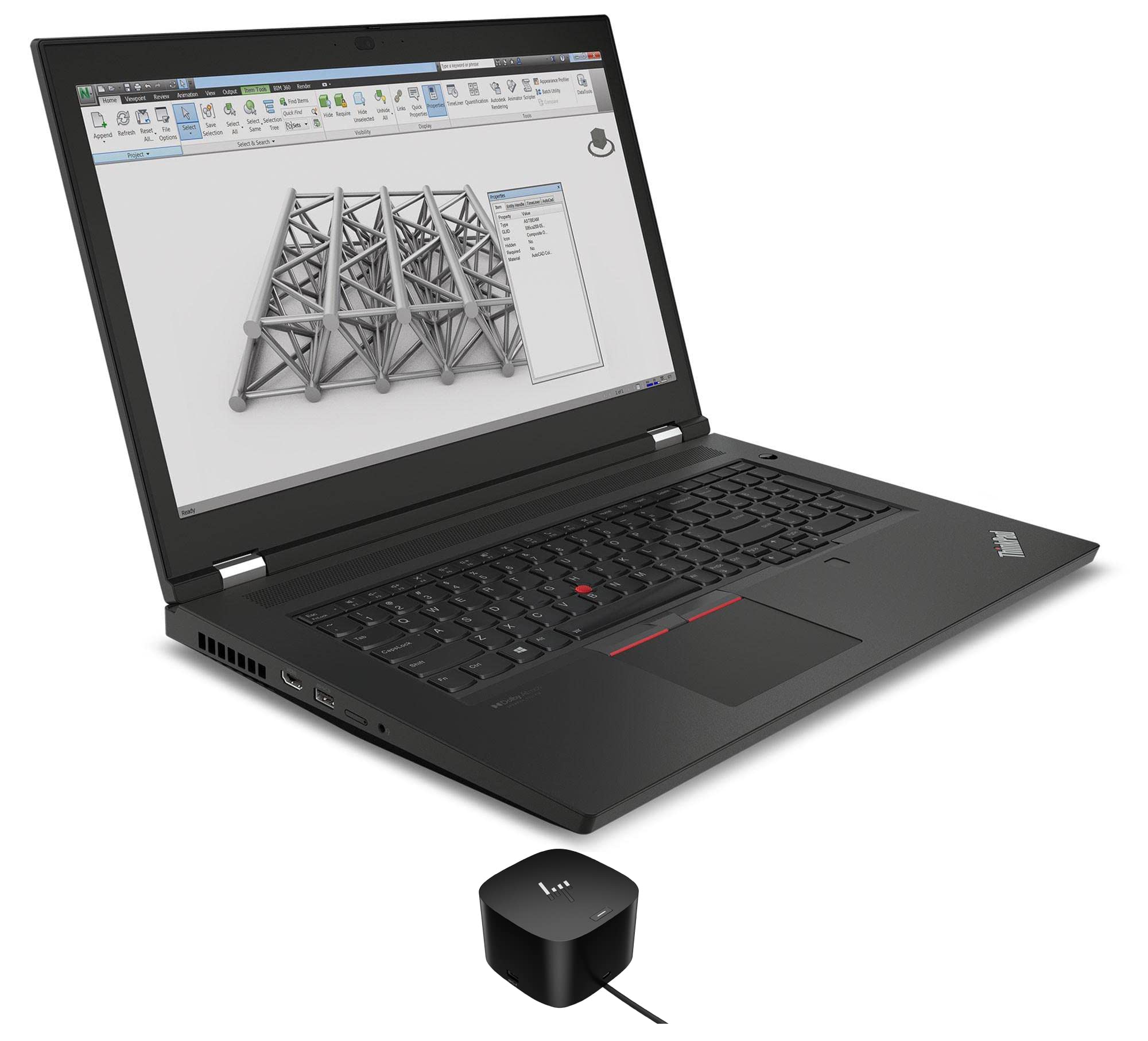 Lenovo ThinkPad P17 Gen 2 Workstation Laptop (Intel i9-11950H vPro 8-Core, 128GB RAM, 2x8TB PCIe SSD RAID 0 (16TB), RTX A2000, 17.3" 60Hz Full HD (1920x1080), Win 11 Pro) with 120W G4 Dock