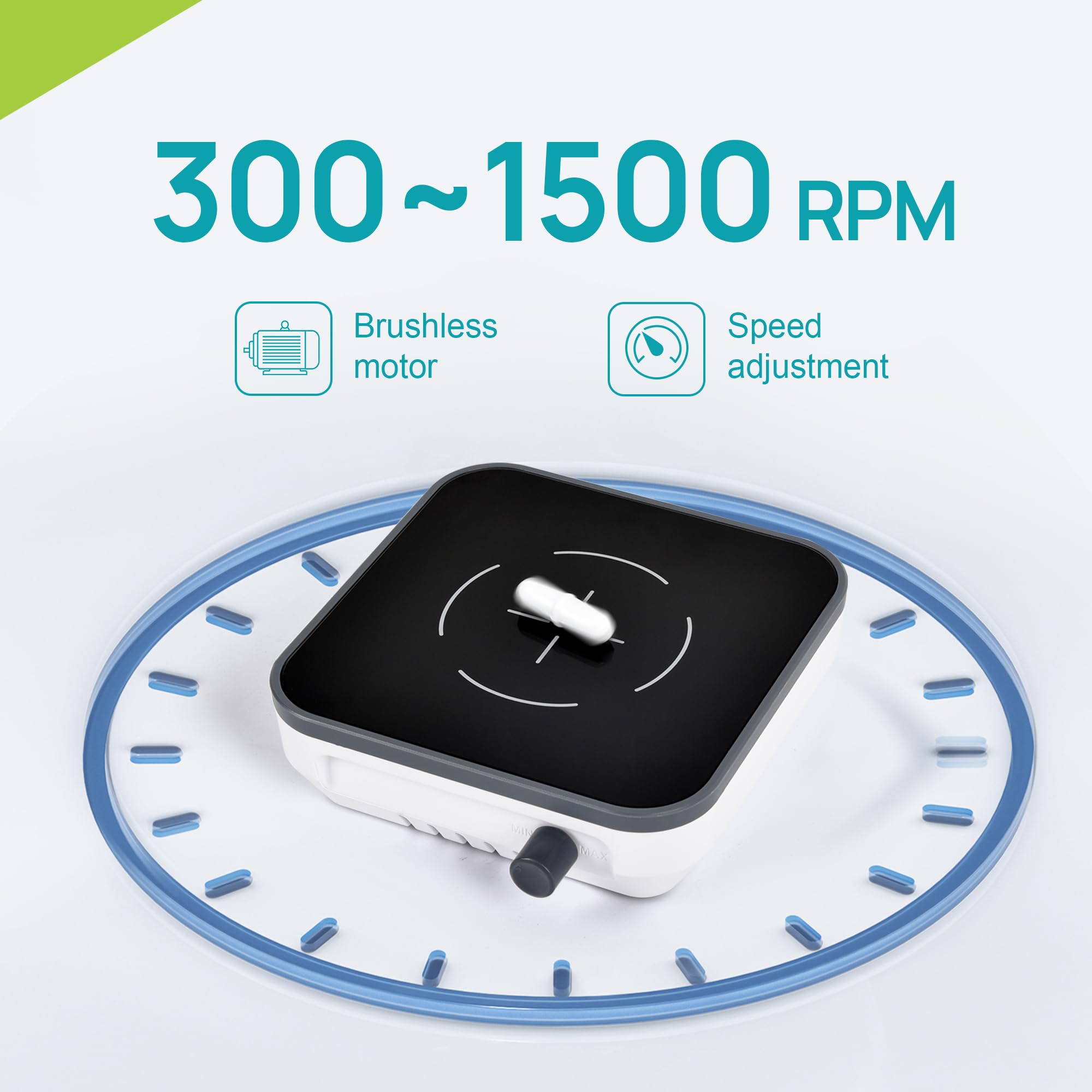 LICHEN Mini Magnetic Stirrer Hot Plate 300-1500rpm, Max Solution Heating 45℃(113℉), 110V Magnetic Hotplate Mixer with Stir Bar