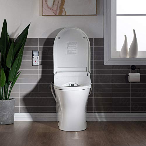 WOODBRIDGE Luxury, Elongated One Piece Toilet with Advanced Bidet Seat, T-0022, White