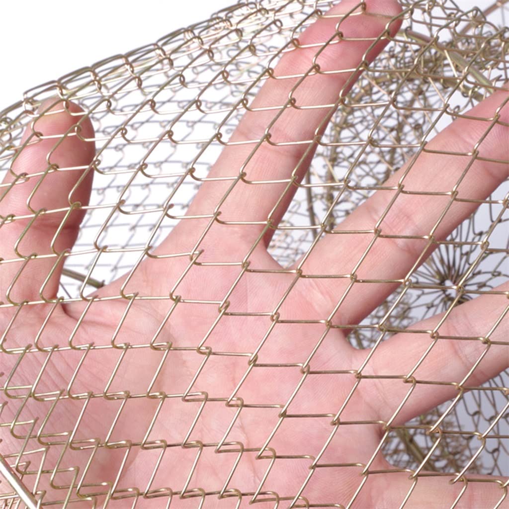 LDCHNH Foldable Metal Fishnet Fishing Basket Portable Fish Cage Outdoor Fishing Tackle Accessories