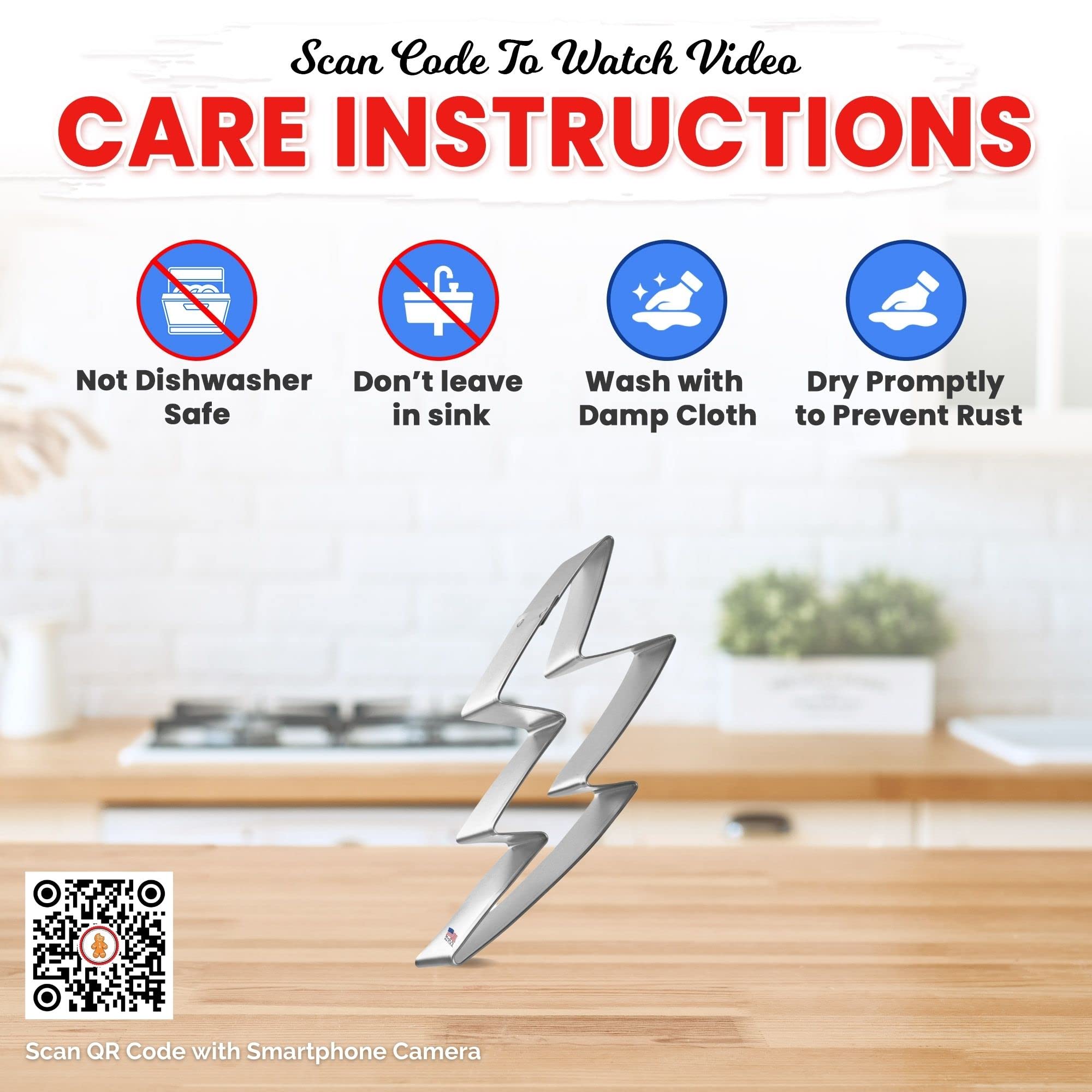 Lightning Bolt Cookie Cutter 5.5 Inch - Made in the USA β Foose Store Cookie Cutters Tin Plated Steel Lightning Bolt Cookie Mold