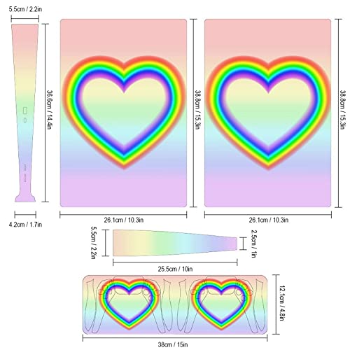 LGBT Flag in Heart Full Protective Skin Cover Design Wrap Decal Sticker Compatible with PS5 Digital Edition Console and Controller
