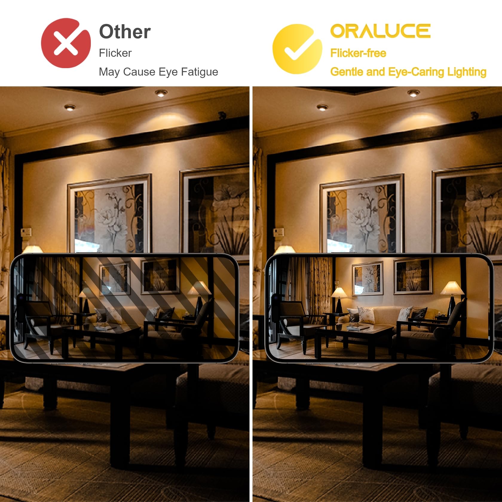 ORALUCE LED Edison Light Bulb 60 Watt Equivalent E26, Vintage Clear Light Bulbs 6W 4000K Neutral White 700 Lumen, A19 LED Filament for Ceiling Light Fixture, Non-dimmable, 6 Pack