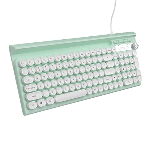 MQSUZA Wired Keyboard, Cute Keyboard Esay to Type, Compact Full Size 102 Keys for Windows PC/Laptop/Desktop(Mint Green)
