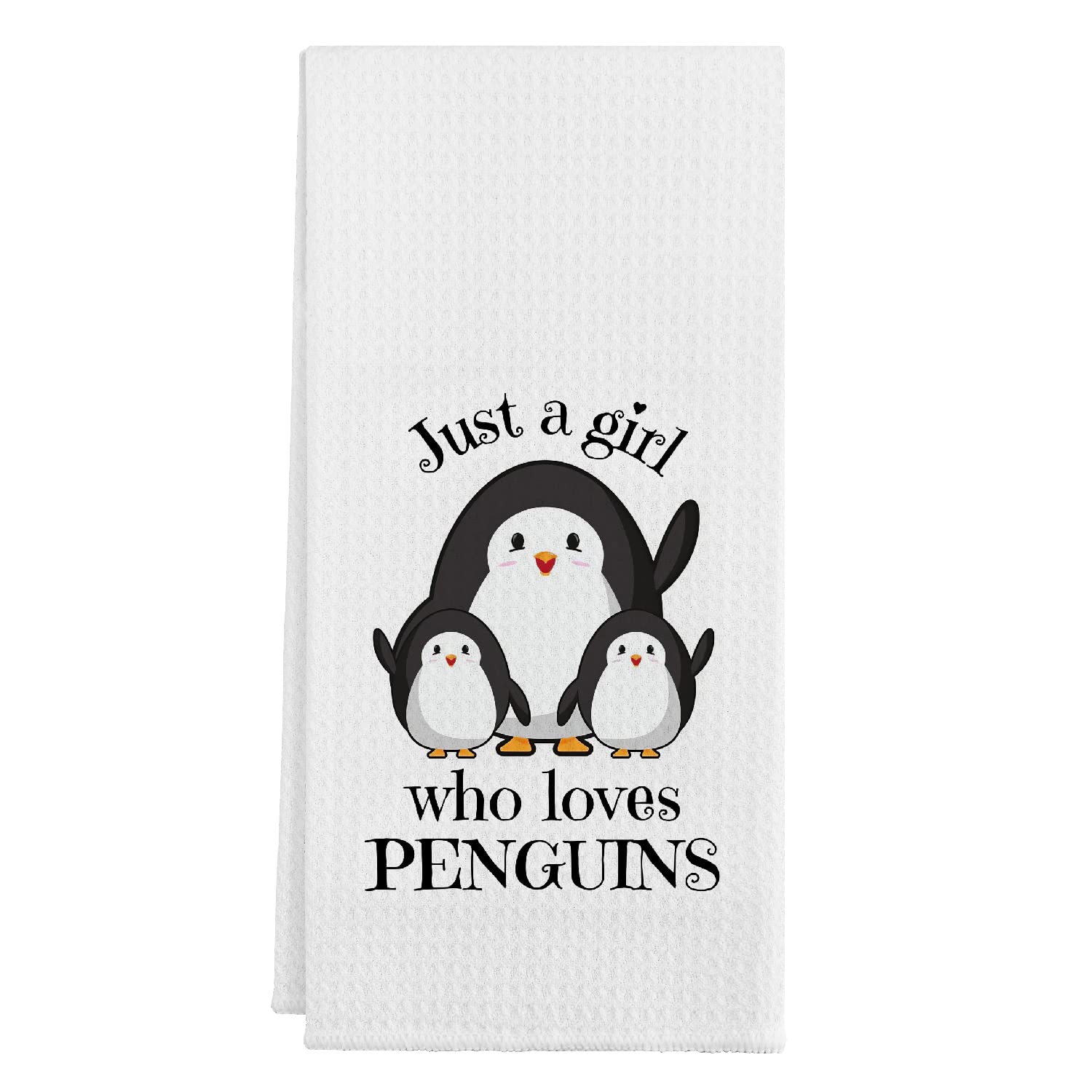 Just A Girl Who Loves Penguins Cute Penguin Kitchen Towels,Cotton Modern 24 X 16 Inches Dish Towels Dishcloths, Dish Cloth Flour Sack Hand Towel for Farmhouse Kitchen Decor,Penguin Lovers Girls Gifts