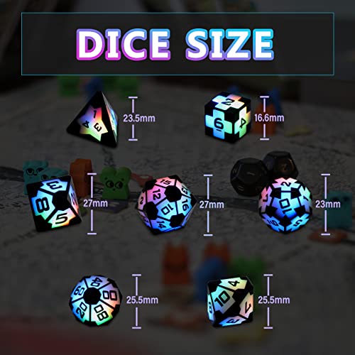 LED DND Dice Rechargeable, Light up Dice Electronic Dice Set with Charging Box Dungeons and Dragons D&D Dice Glow in The Dark Football Dice for World Cup HNCCESG LED Flashing Dice Role Playing Game