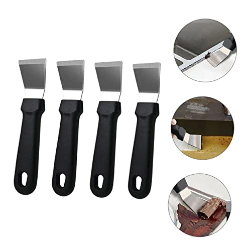 PRETYZOOM 4pcs Cleaning Blade Tools Razor Floor Scraper Tile Floor Scrapers Glue Tile Adhesive Removal Paint Squeegee Jar Opener Tool Floor Tile Cleaning Scraper Cement Stainless Steel Black