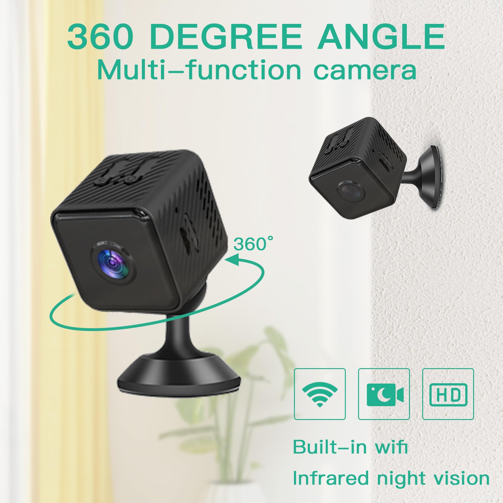 OLYAXEN Mini Spy Camera WiFi Hidden Camera Night Vision 4K HD Spy Cam for Home Security Easy to Set Wireless Indoor Smallest Camera with Motion Detection IP Camera Remote Viewing
