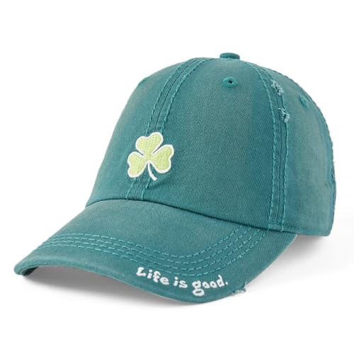 Life is Good. Shamrock Sunwash Chill Cap, Spruce Green