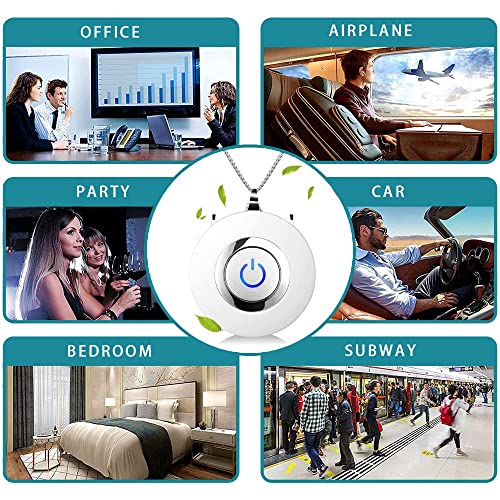 Portable Air Purifier Necklace,Mini Personal Wearable Air Purifier,USB Rechargeable, No Noise,for Car, Airplane, Bedroom, Office, Travel