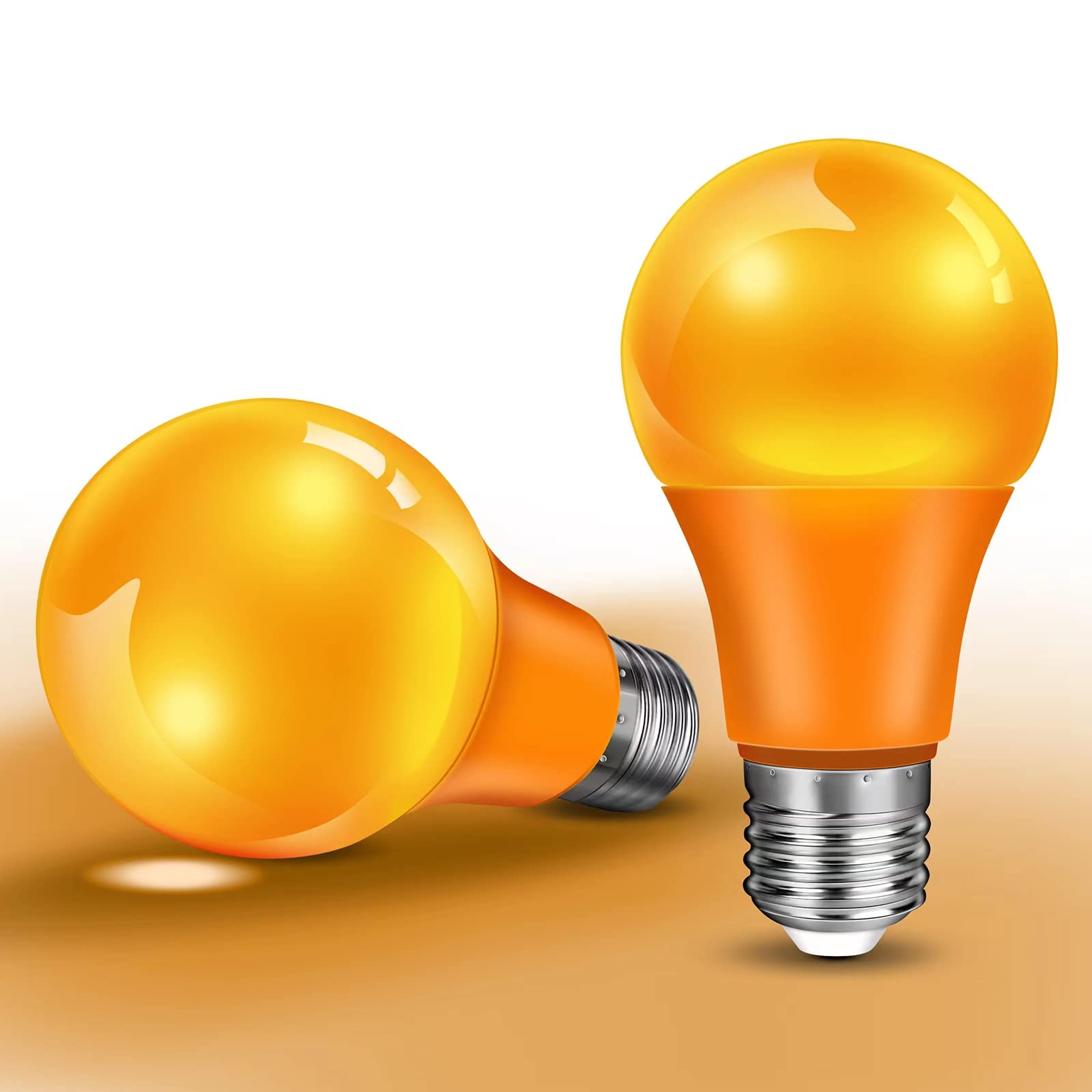 Orange Light Bulb Halloween Light Bulbs, 9W (60W Equivalent) LED Colored Light Bulb E26 Base for Christmas Halloween Home Holiday Lighting Party Wedding Bar Mood Decor