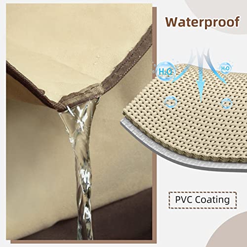 MR. COVER Stacking Outdoor Chair Covers, Fits 4-6 Stackable Patio Chairs, 26W x 34D x 45H Inches, Large Air Vents, Waterproof & UV-Resistant Material, Brown & Khaki