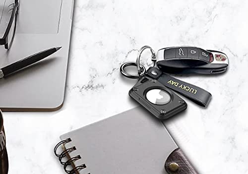 Olytop Waterproof AirTag Holder for Apple Airtag Keychain Case,Water Resistance Shockproof Anti-Scratch TPU & Clear PC Double ProtectionS Case for Apple Air Tag Tracker Key Ring, Black+Green