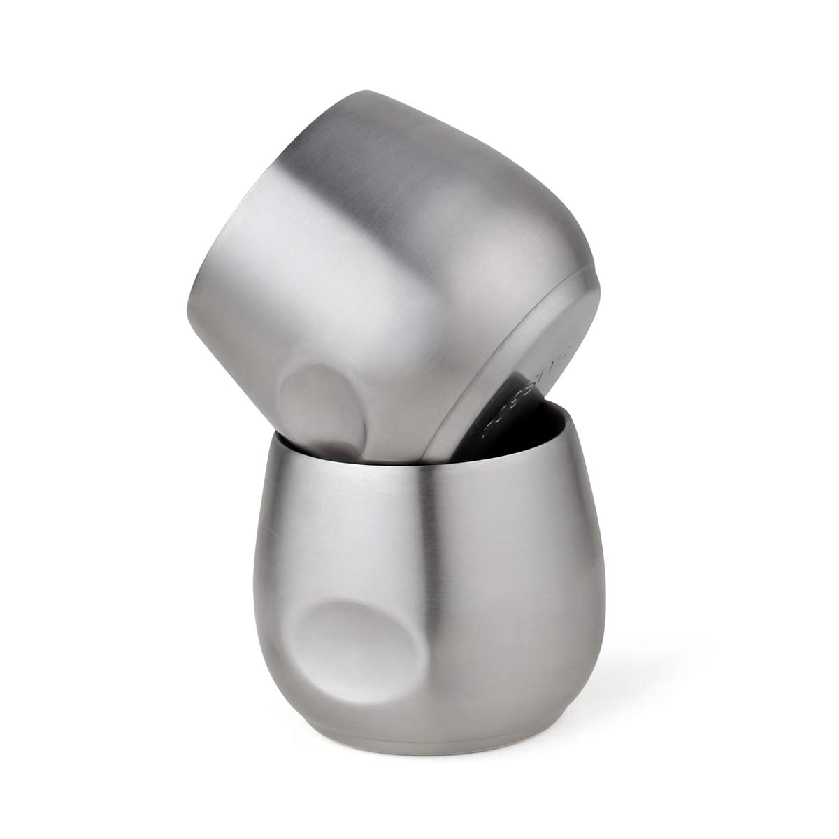 Kitchenexus Small Stainless Steel Espresso Cups 2pcs Set, 4oz Double Wall Insulated Unbreakable Stemless Tumbler Small Cup for Outdoor Events Picnics Party