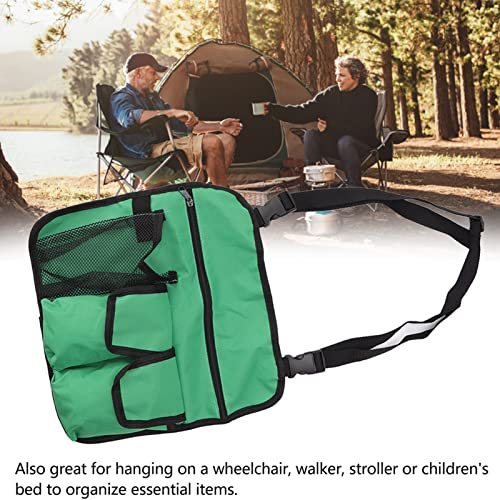 Mxzzand Camping Chair Hanging Bag, Portable Waterproof Chair Side Pocket Organizer Adjustable Multifunctional for Camping Chairs(Green)