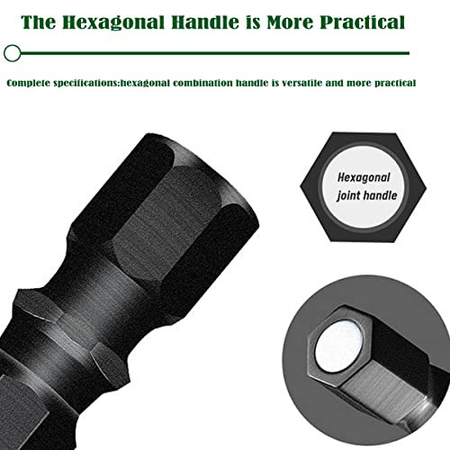 JOERIC 8 PCS Black Dry Diamond Drill Bits Set, Hex Shank Diamond Hole Saw Kit with Storage Bottle, for Granite Marble Tile Ceramic Stone Glass Hard Materials (Not for Wood) with Size 3/16'' to 9/16''