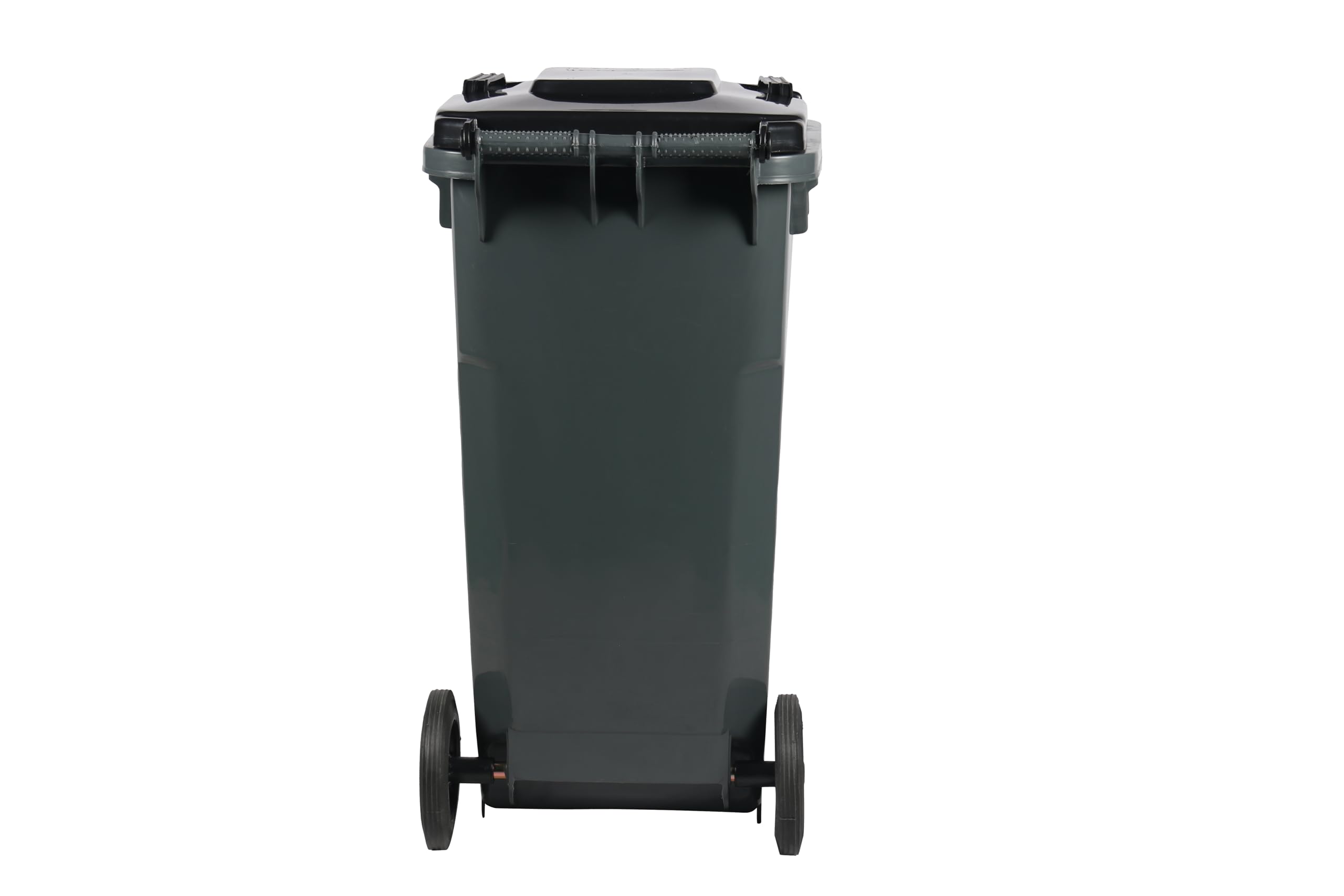PLASTIC PRINCE 65 Gallon Rollout Trash Can with Lid, Commercial Heavy-Duty Container with Wheels, Gray