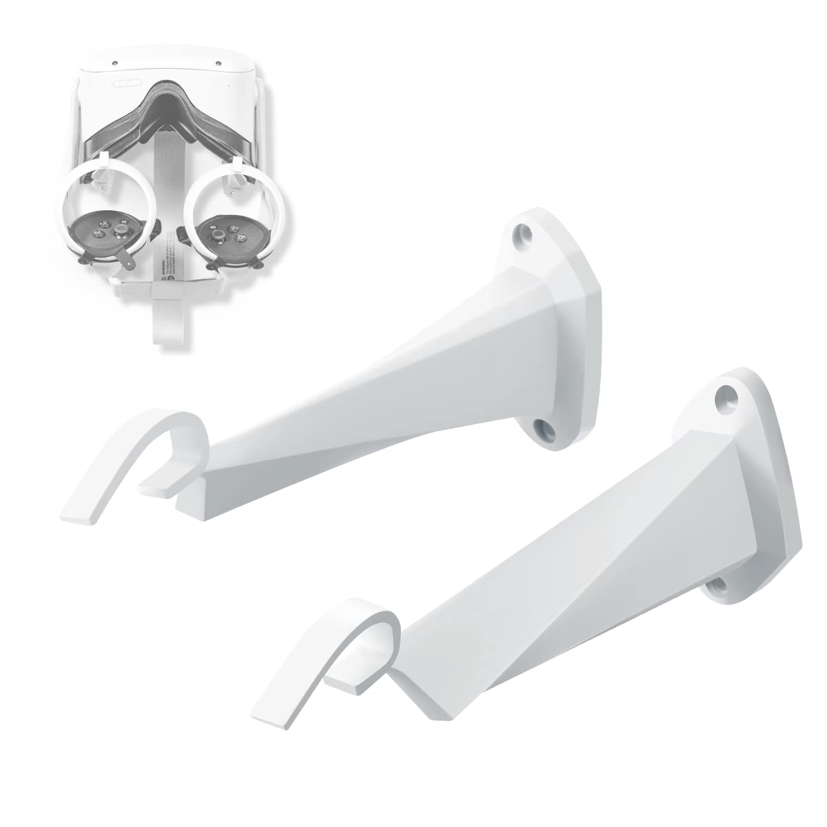 Lenink VR Wall Mount, Headset and Controller Wall Holder Hook Compatible with Oculus/Meta Quest 2,Quest and Elite Strap (White)