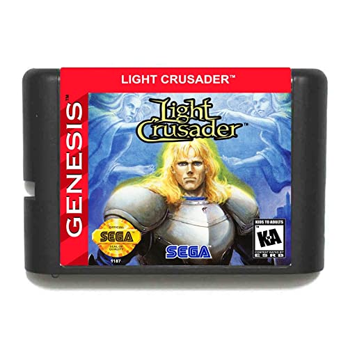 Light Crusader NTSC-USA Game Cartridge For 16 Bit Sega Mega Drive For Genesis (Black)