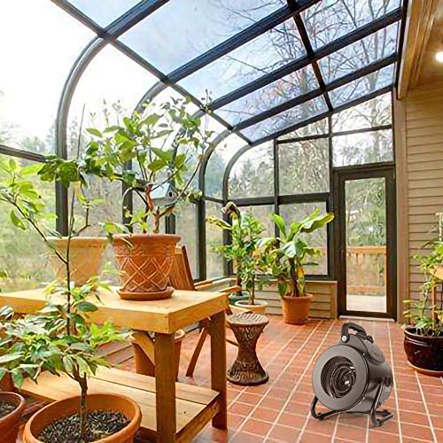 iPower Electric Heater Fan with Digital Cooling Thermostat Controller for Greenhouse, Grow Tent, Workplace, Overheat Protection, Fast Heating, Black