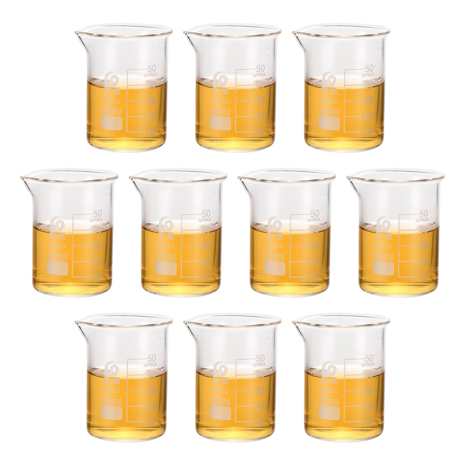 PATIKIL 25ml Low Form Glass Beaker, 24Pcs 3.3 Borosilicate Glass Beakers Graduated Measuring Cup with Spout for Lab Experiment, Cooking and Baking, Clear