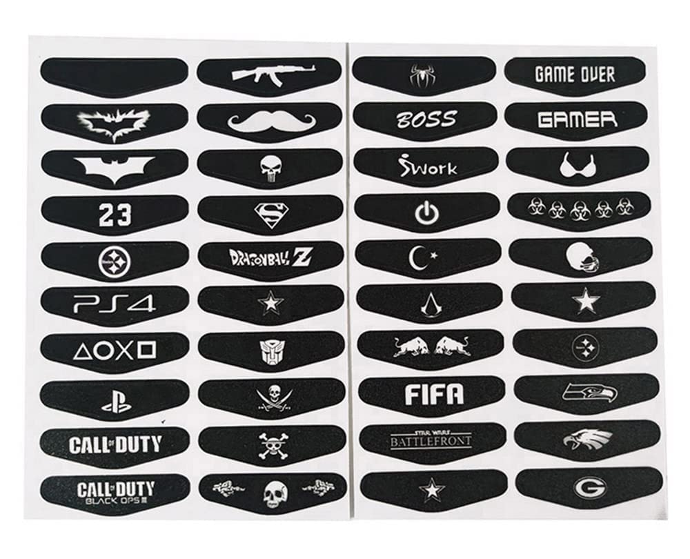 LED Light Bar Cover Decal Skin Stickers for PS4 / PS4 Slim / PS4 PRO Controller Gamepad Stickers Led Light Sticker (20pcs A + 20pcs B)