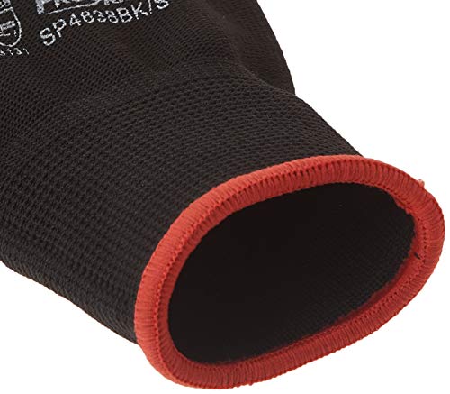 Liberty P-Grip Ultra-Thin Polyurethane Palm Coated Glove with 13-Gauge Nylon/Polyester Shell, Small, Black (Pack of 12)