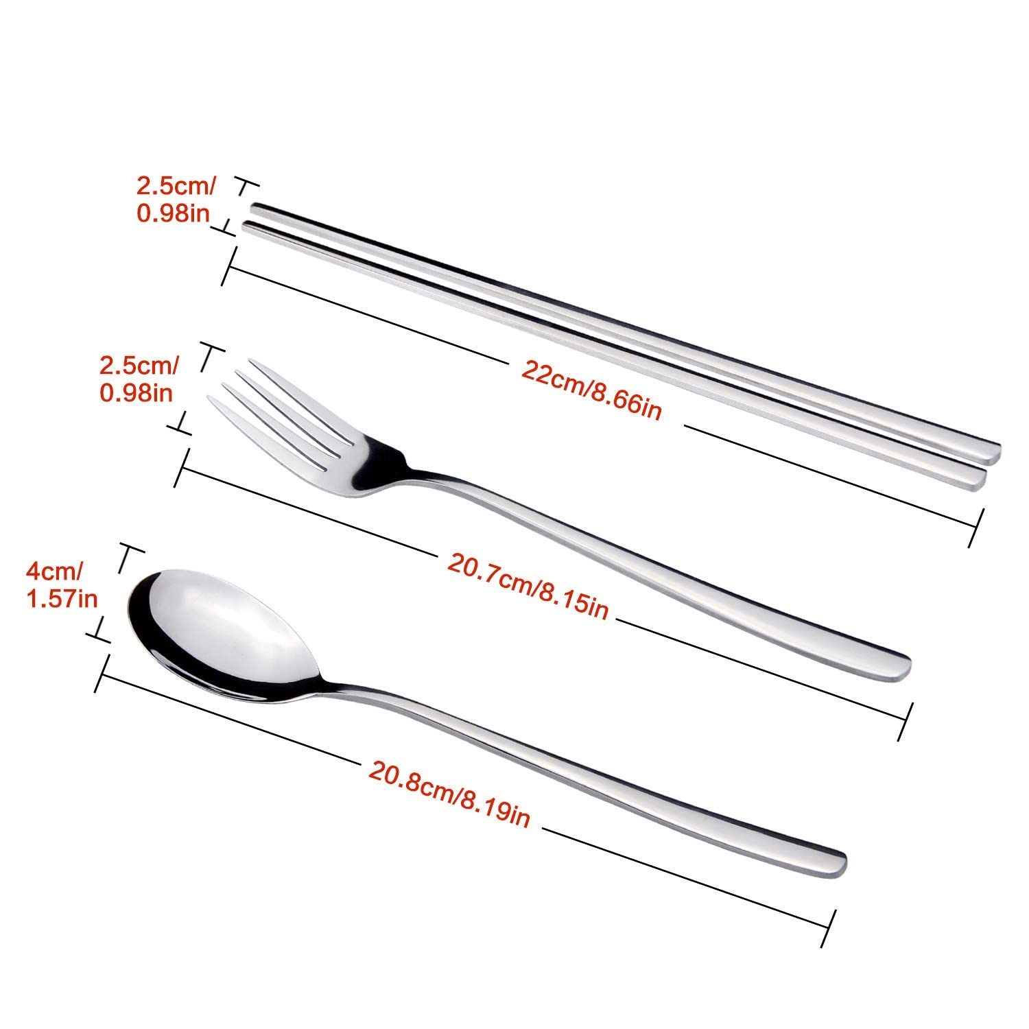 IQCWOOD Spoons and Forks Set, Flatware Set, 3 Pair Forks and Spoons Silverware Korean Utensil Set, Stainless Steel Korean Chopsticks Spoons and Fork Set, Dinnerware Portable Utensils for Home