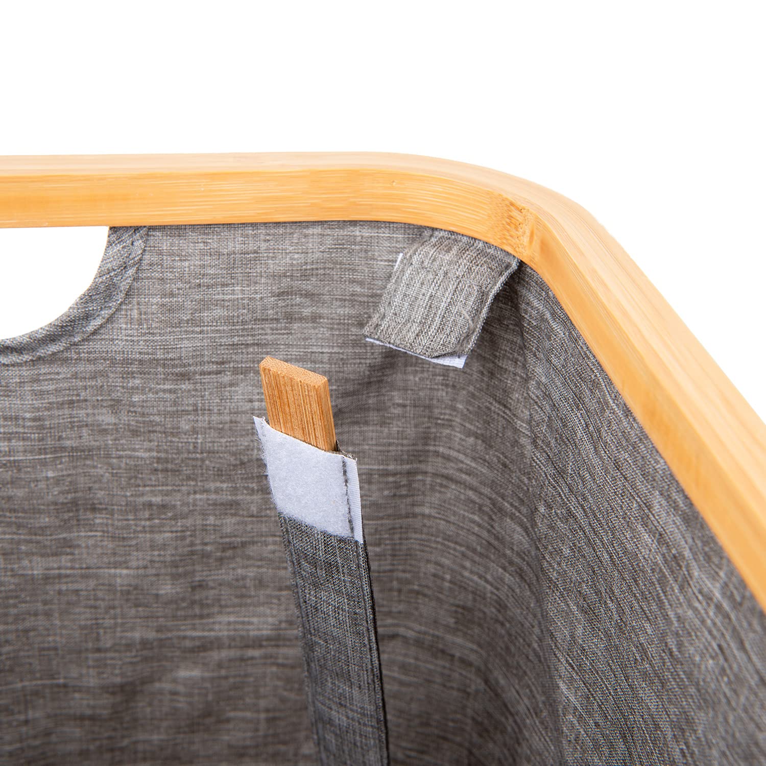 Naturoom 93L Bamboo Laundry Basket | Clothes Hamper With Lids, Folding Bamboo Frame Fabric Storage Bin With Handles, For Bathroom, Bedroom, Nursery Room/Towels/Blankets/Toys Storage | Organizer.