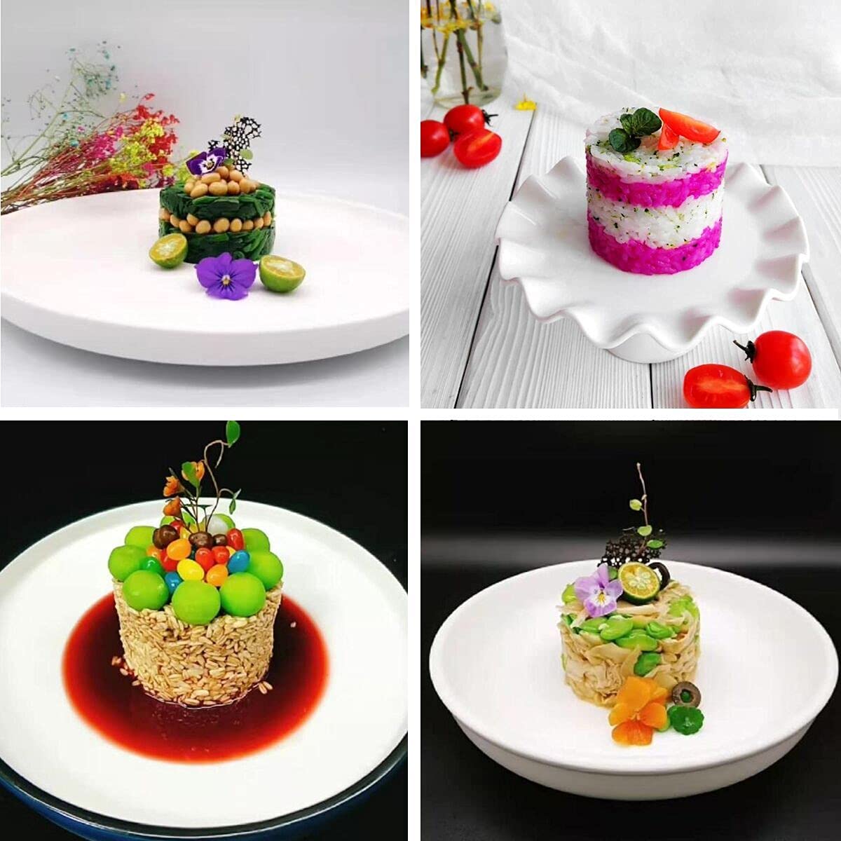 Kofebe Set of 3 - Round Stainless Steel Cake Rings, Mousse Cake Ring Mold with Press Set
