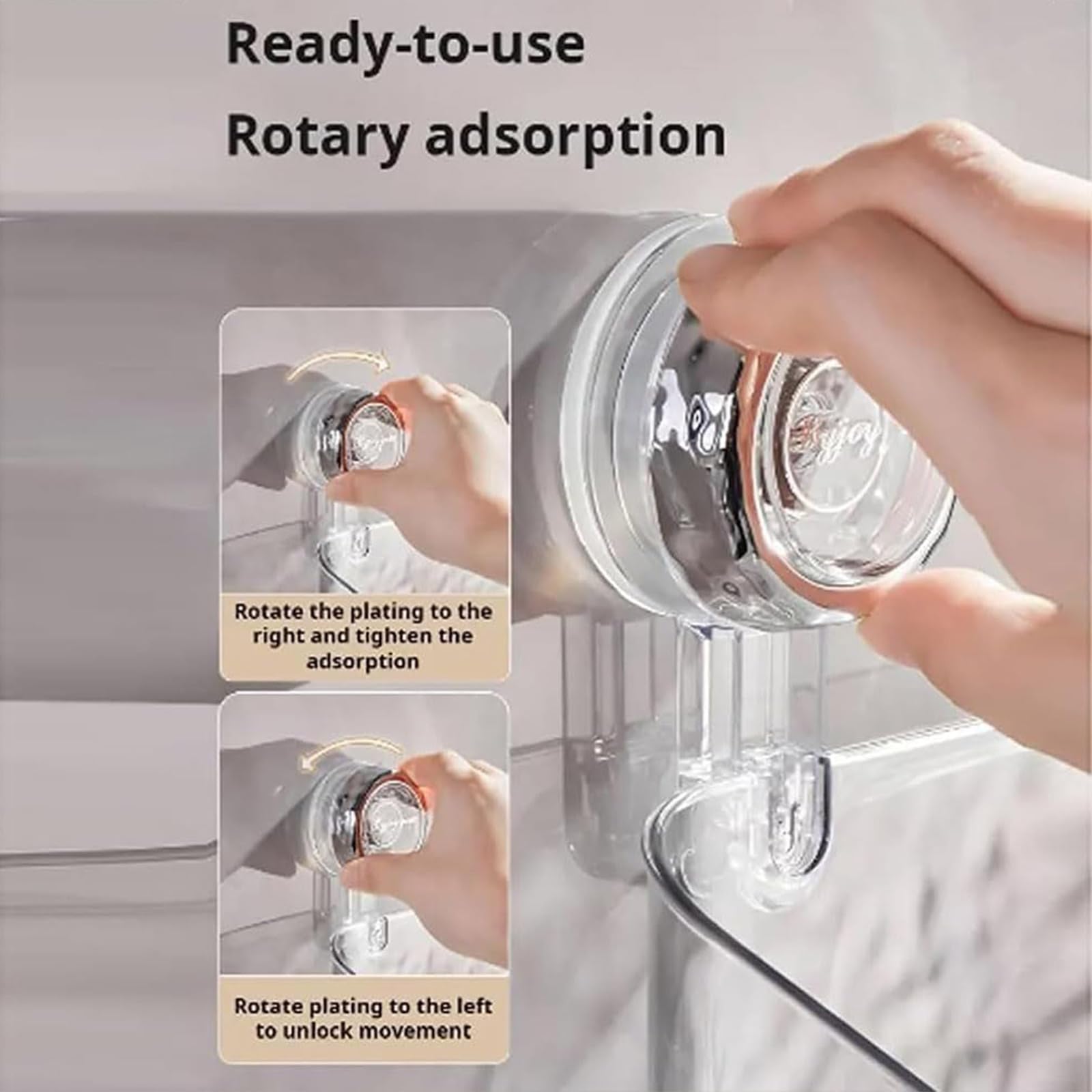 WOSLXM Nishomee Light Luxury Style Glacier Pattern Suction Cup Shelf, Suction Cup Shower Shelves, Suction Cup Shower Caddy, No-Drilling Removable Shower Dispenser Soap Organizer (White-S)