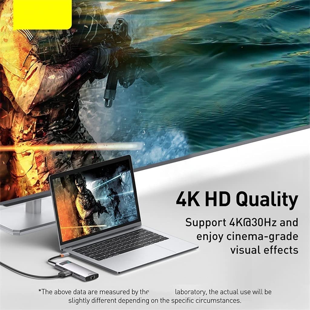 MZLXDEDIAN USB C Adapter, 8 in 1 USB C HUB USB C Ethernet Adapter HDMI Multiport Adapter Laptop Docking Station for with 3.0 USB PD TF/SD Card Reader