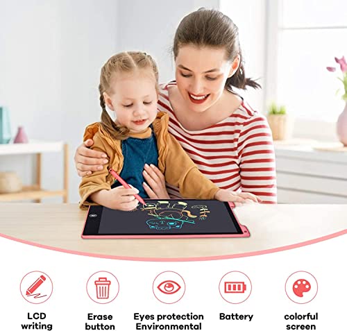 LCD Writing Tablet, Electronic Digital Writing &Colorful Screen Doodle Board, kimystam 12-Inch Handwriting Paper Drawing Tablet Gift for Kids and Adults at Home,School and Office