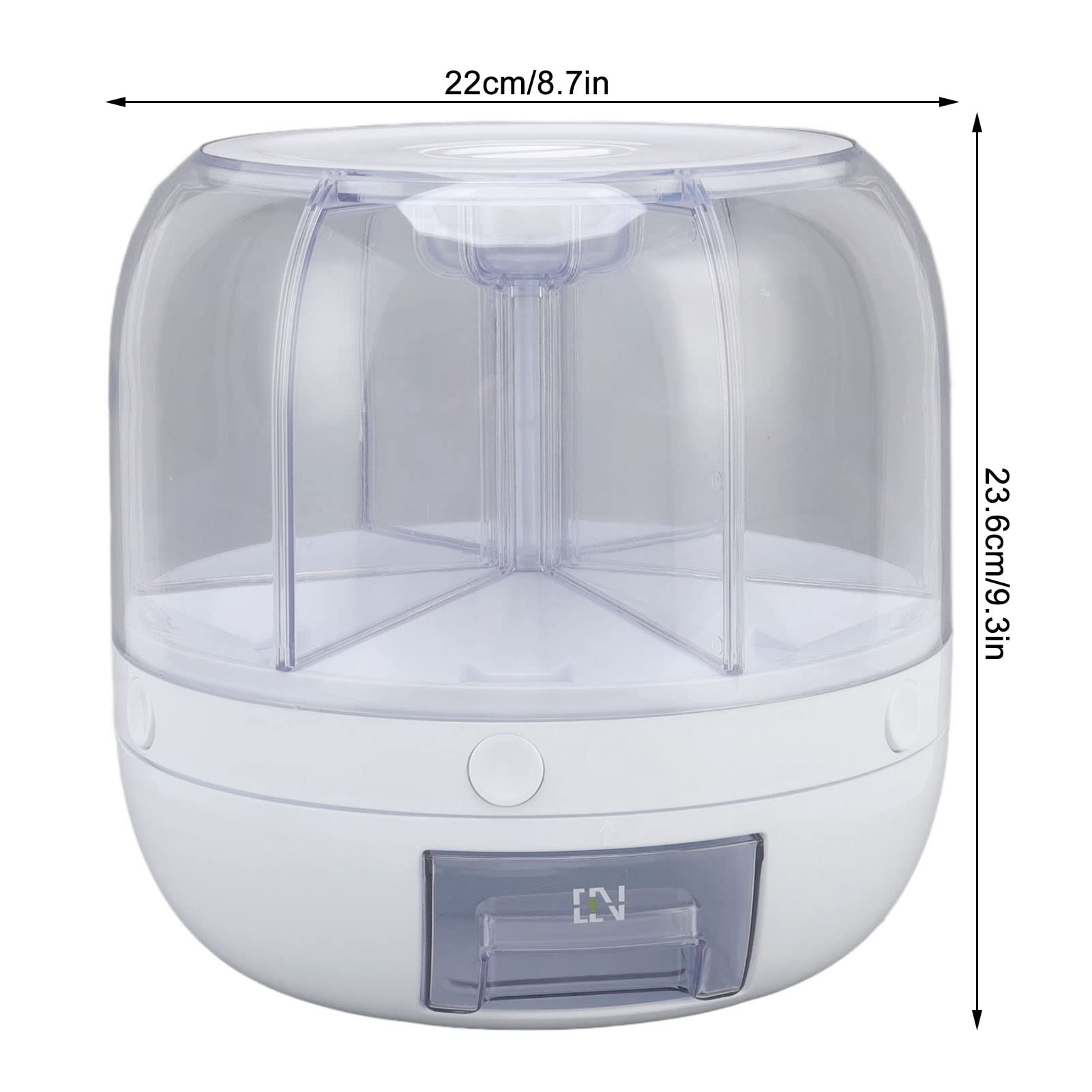 KWQBHW 6 Grid Rice Dispenser Rotating Food Grain Storage Container Large Capacity Cereal Bucket Beans Cereal Container for Kitchen Organization(Small)