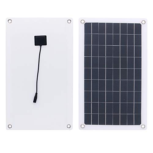 NUZAMAS 7.5W 18v Semi Flexible Solar Panel Monocrystalline Cell, Alligator Clips, DC for Car Yacht Led Light RV 12v Battery Boat Outdoor Charger