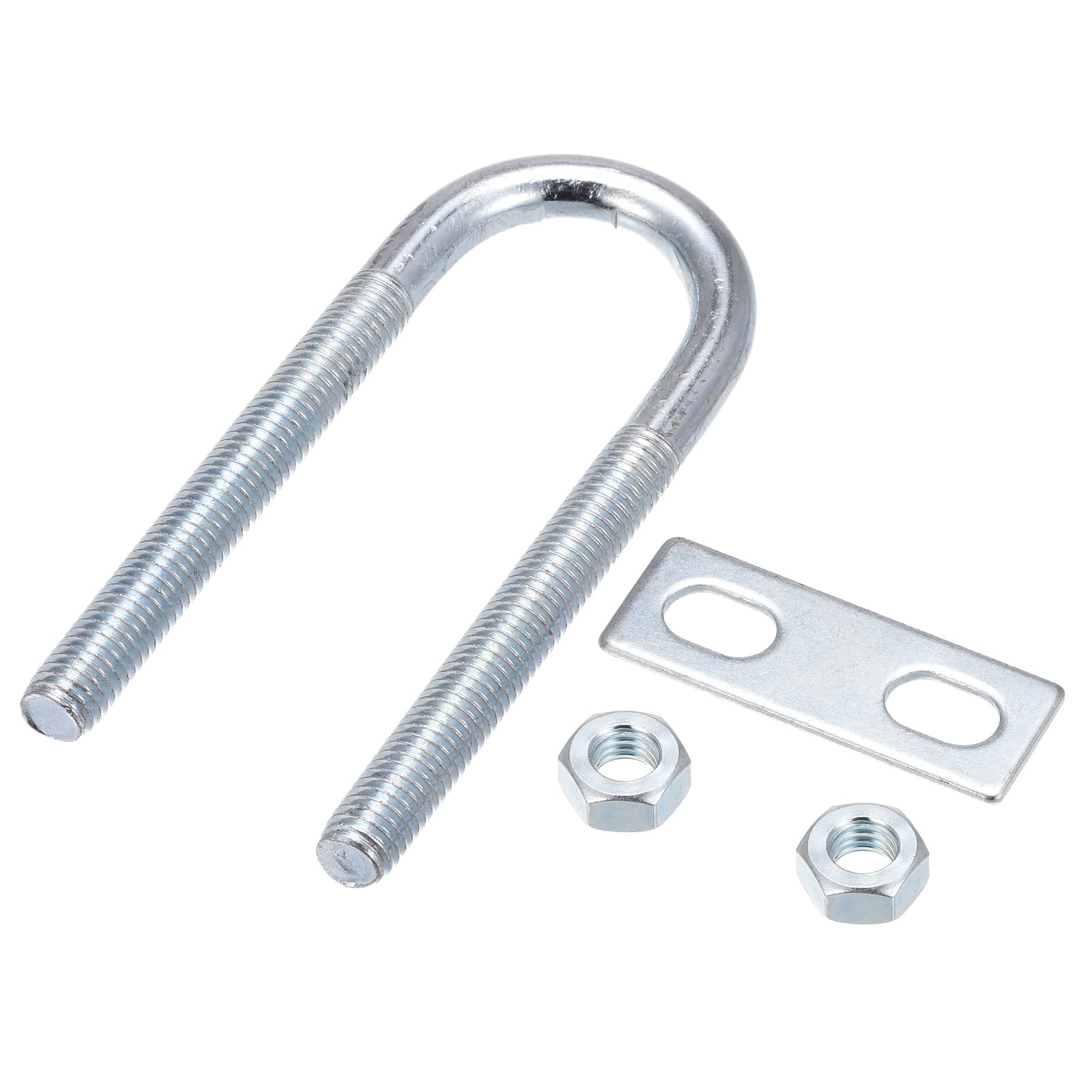 METALLIXITY U Bolts 2 Sets (M8x27x59mm), Round U Bolt Steel with Nut and Plate - for Construction, Pipe