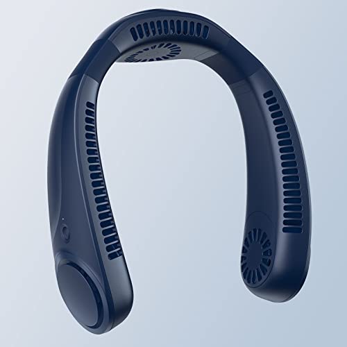 Portable Neck Fan with Sides and Back Motors for 360°Cooling, Wearable Hands Free Bladeless Fan, Wrap-around Fans,Personal Rechargeable Leafless, 4000 mAh,3 Speeds, Quiet Soft Silicone Neckband Fans