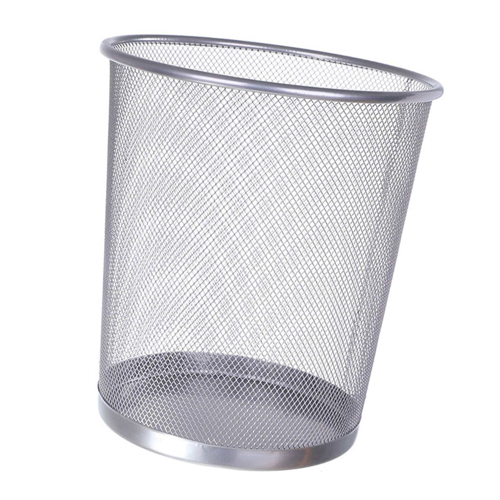 Metal Mesh Trash Can, Sturdy Iron Trash Bin, Circular Shape, Convenient, Lightweight, Compact, High Strength, Mesh Trash Can for Kitchen Bathroom Office Room (Black)