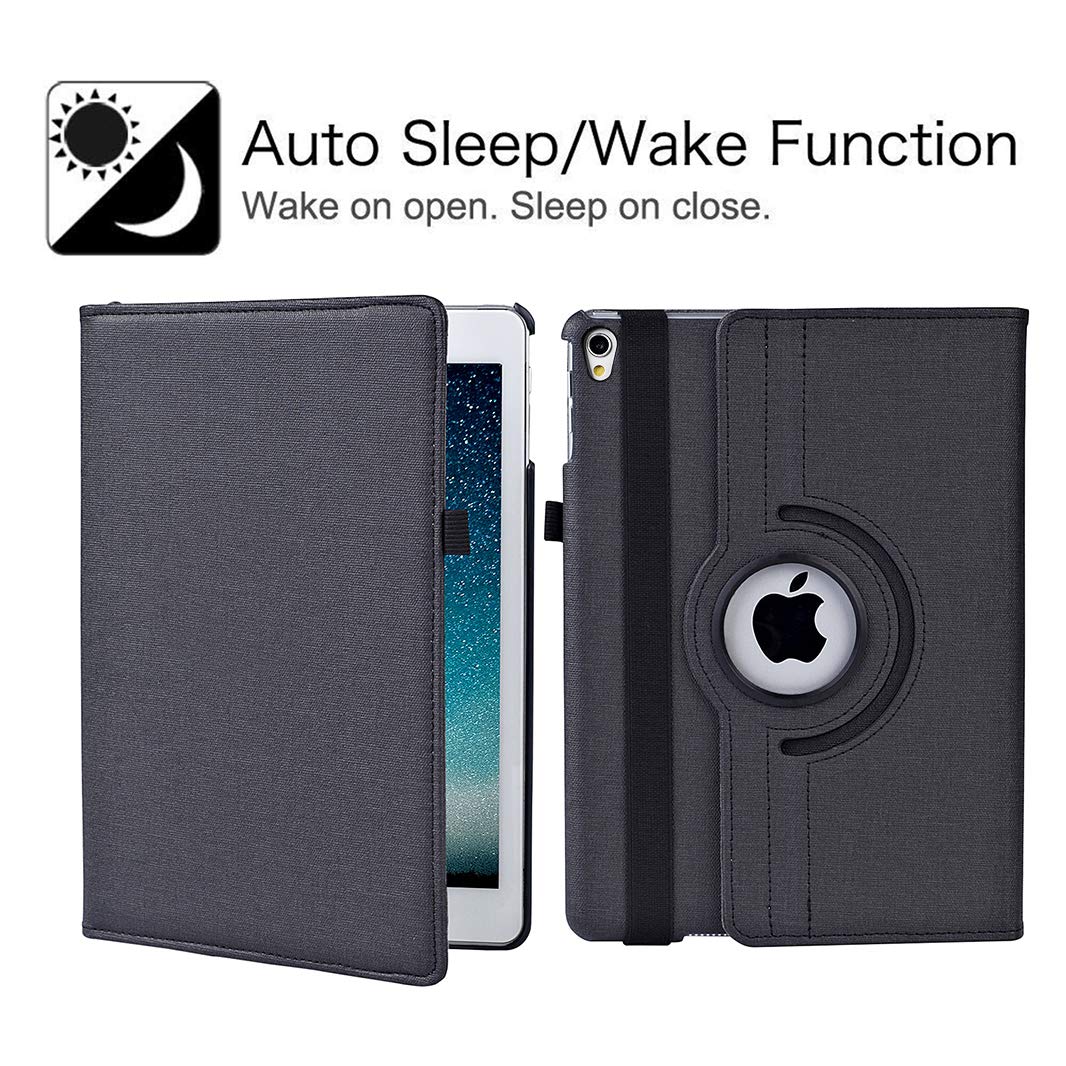 LXS Rotating Case for iPad 10.2" 9th Generation 2021/ 8th Generation 2020 / 7th Gen 2019-360 Degree Rotating Multi-Angle Viewing Folio Stand Cases with Auto Wake/Sleep (Green Flower)
