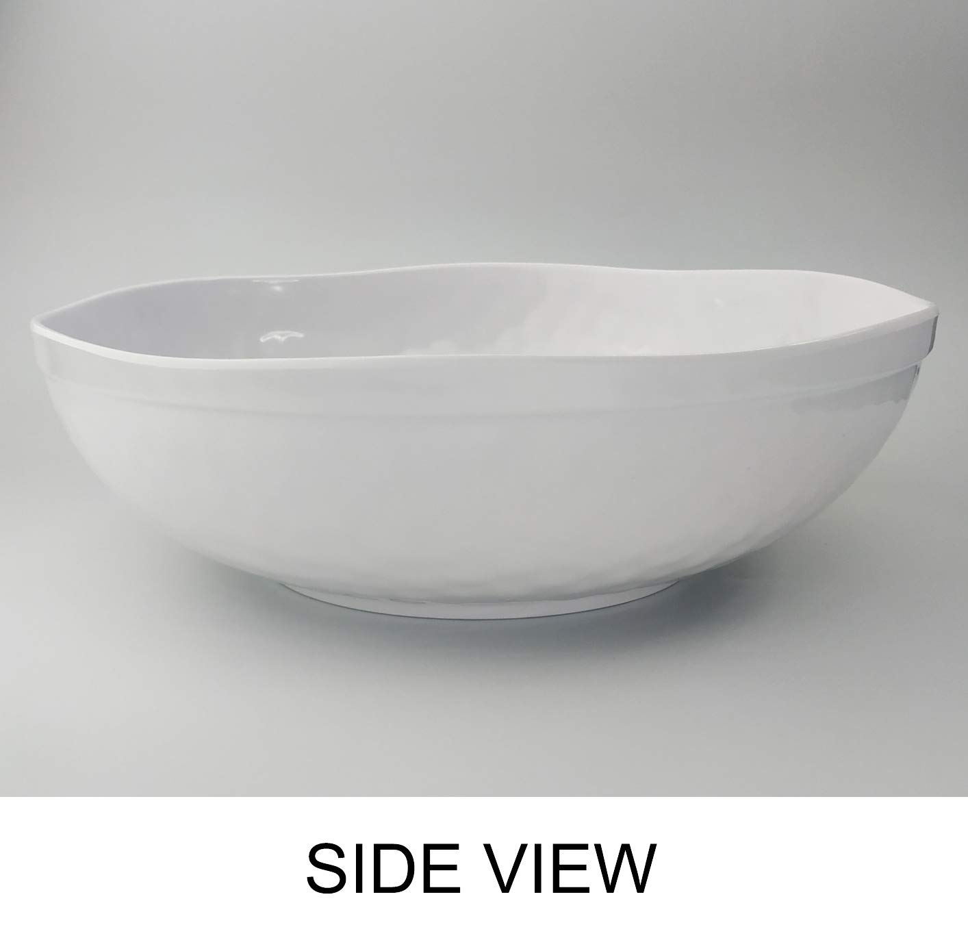 KX-WARE Melamine Serving Bowls -2pcs 12inch Larger Salad Bowls/Mixing Bowls,White Color| Break-resistant 100% Melamine Bowls | Dishwasher Safe,BPA Free