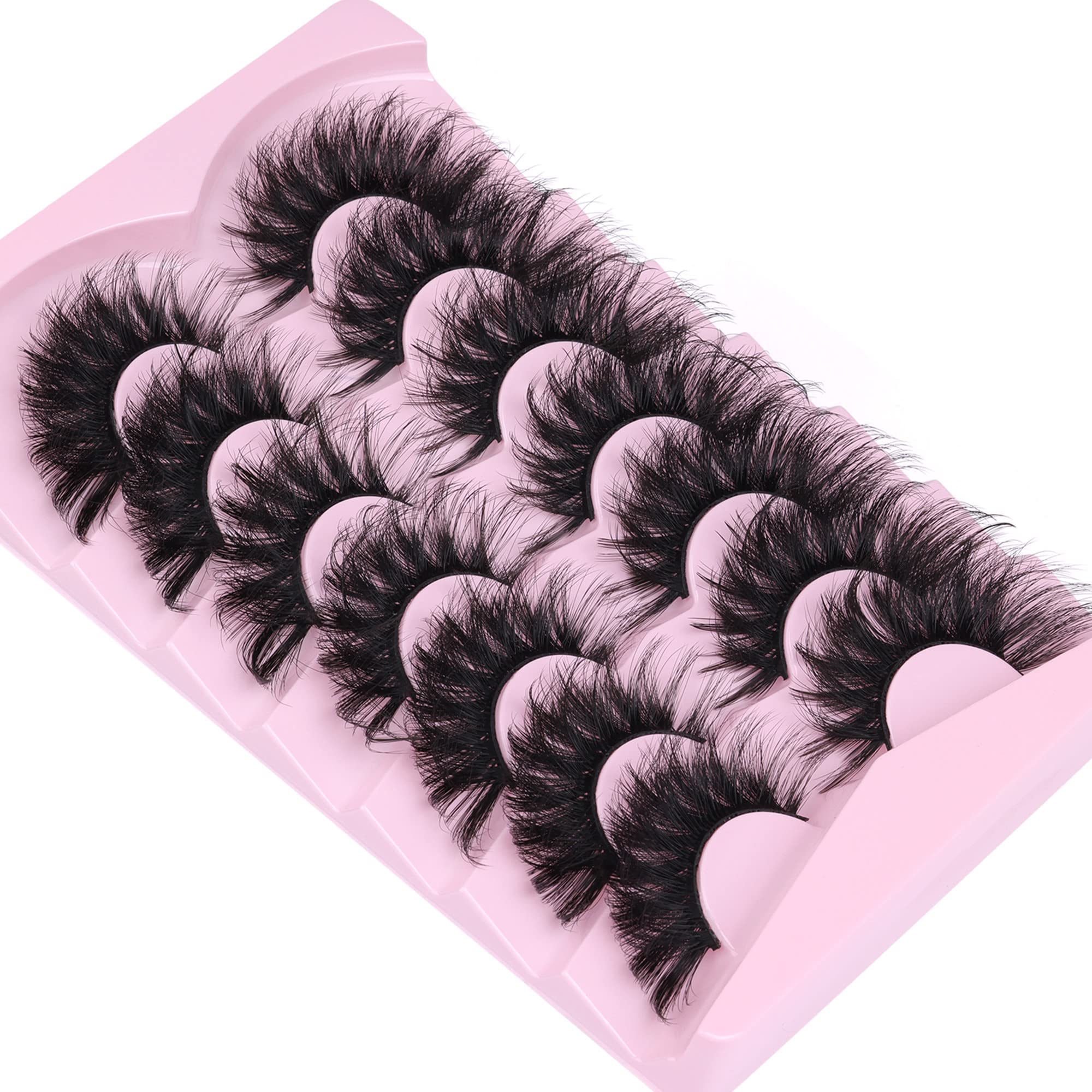 Mink Lashes Fluffy Cat Eye False Eyelashes 18MM Wispy False Lashes Pack 7 Pairs 3D Fake Eyelashes by Zenotti