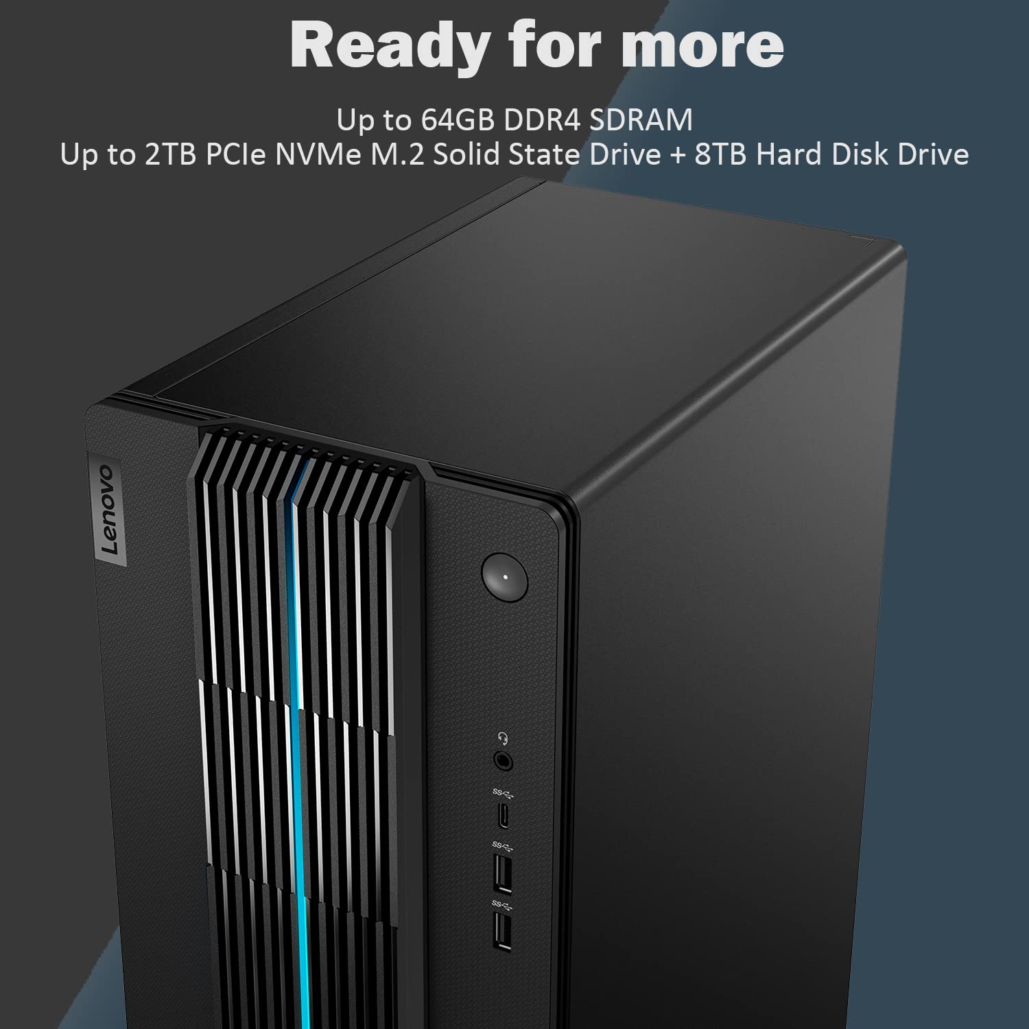 Lenovo IdeaCentre 5 Gaming Desktop, Intel Core i7-12700 Processor, Geforce RTX 3060, 16GB RAM, 512GB PCIe SSD + 1TB 3.5" HDD, Wi-Fi 6, HDMI, DisplayPort, Windows 11 Home, Black