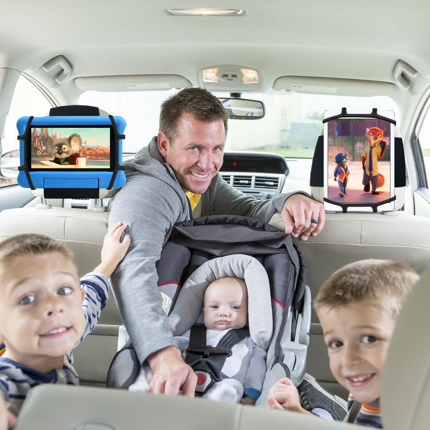 LONANDY 2 Pack Tablet Holder for Car, Headrest Tablet Holder iPad Car Holder Back Seat, Car Tablet Holder Compatible with All 7-12.9" Tablets