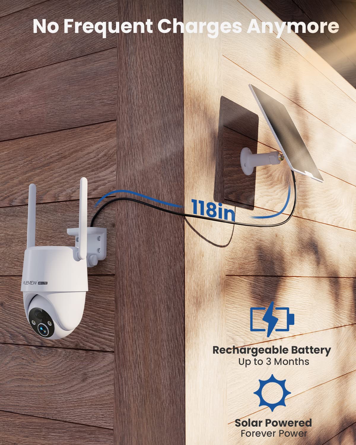 MUBVIEW 4G LTE Celluar Secuirty Cameras Wireless Outdoor