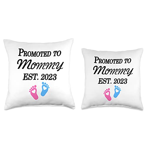 Pregnancy Announcement Ideas for Reveal Apparel Promoted 2023 Pregnancy Best Mommy Gender Unknown Throw Pillow, 18x18, Multicolor