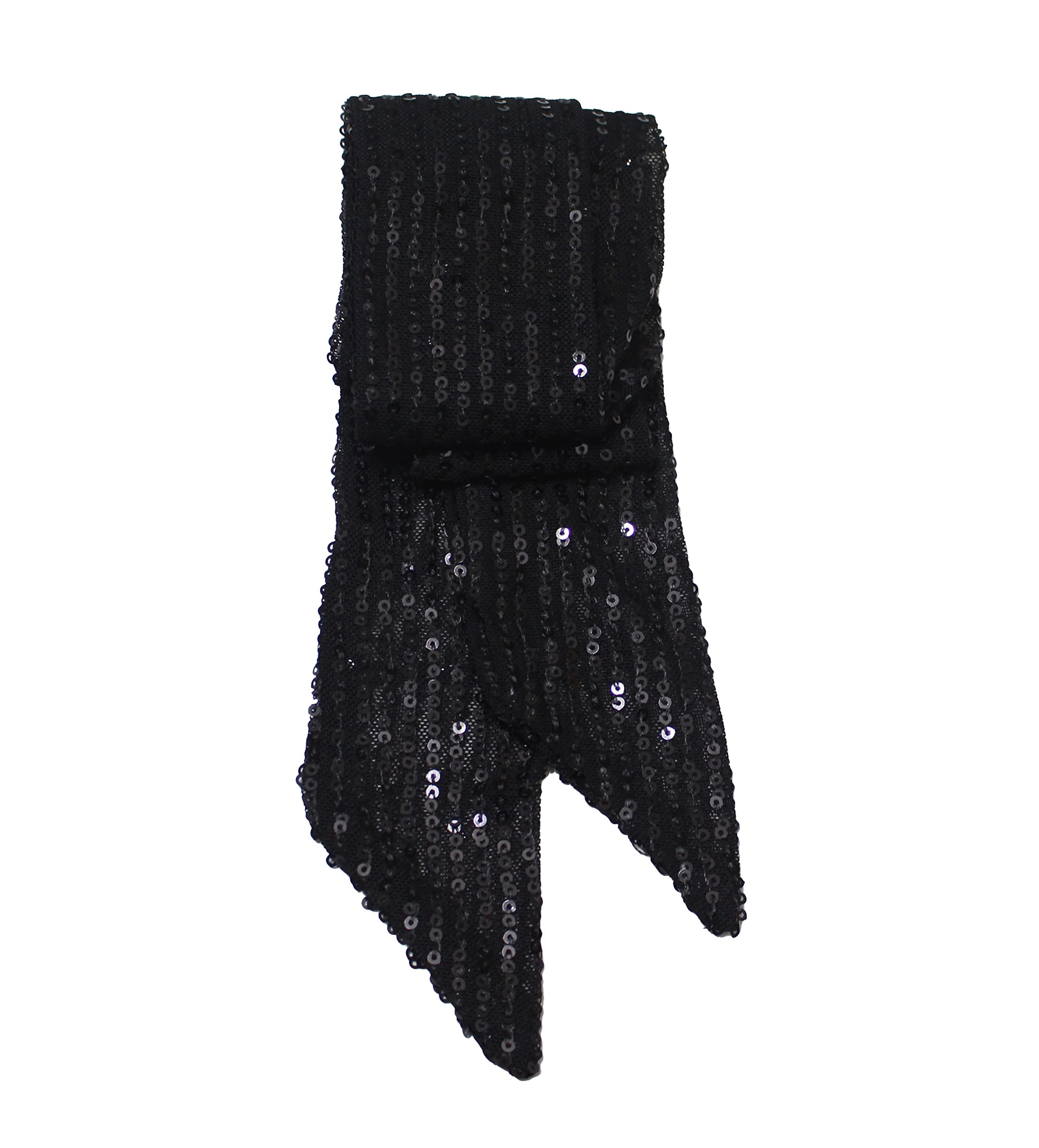 HI-party Small scarf with fashionable sequins for decoration (Black)
