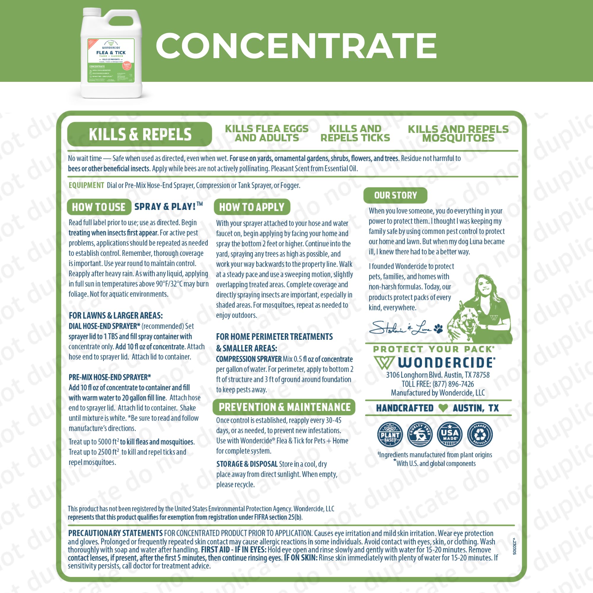 Wondercide - Flea, Tick, and Mosquito Yard Spray Refill Starter Kit - Powered by Natural Essential Oils β Insect Killer and Repellent - Lawn Treatment - 32 oz Ready to Use and 16 oz Concentrate