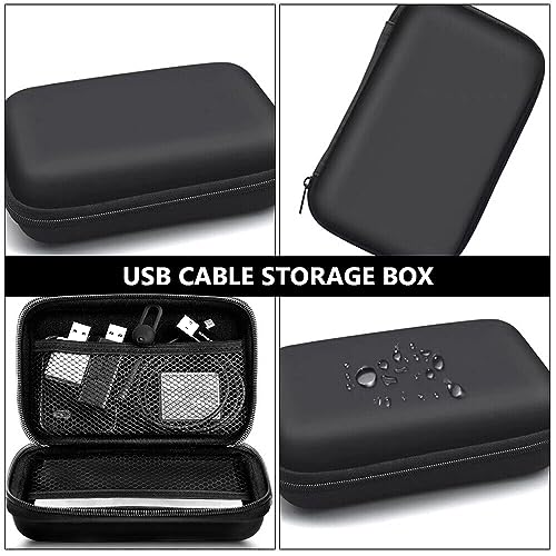 Premium Hard Shell Travel and Storage Case: Stylish and Protective Organizer for Earbuds, Earphones, Chargers, Cables, and Small Electronic Accessories - Black, with Accessory Pocket