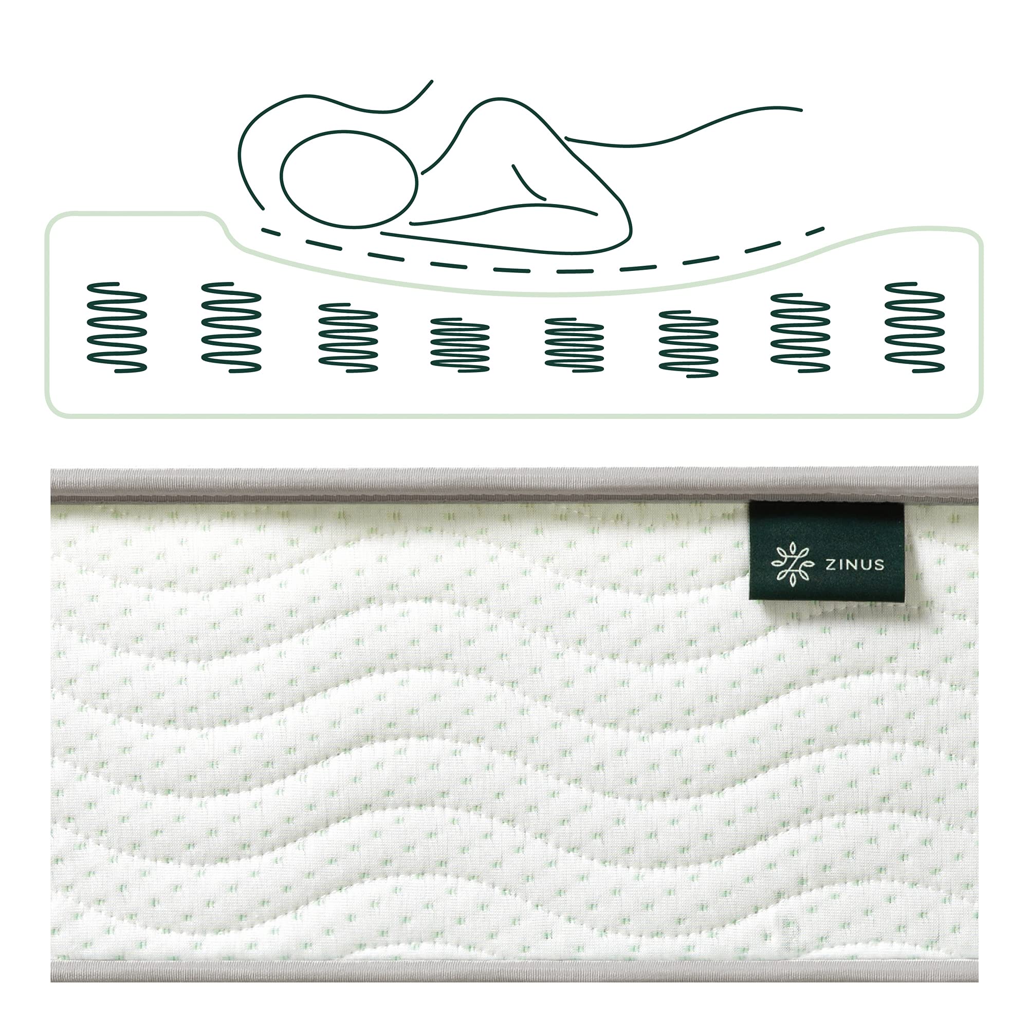 ZINUS 10 Inch Foam and Spring Mattress and SmartBase Metal Mattress Foundation Set / Bed and Mattress Set / No Box Spring Needed / Mattress in a Box, Full