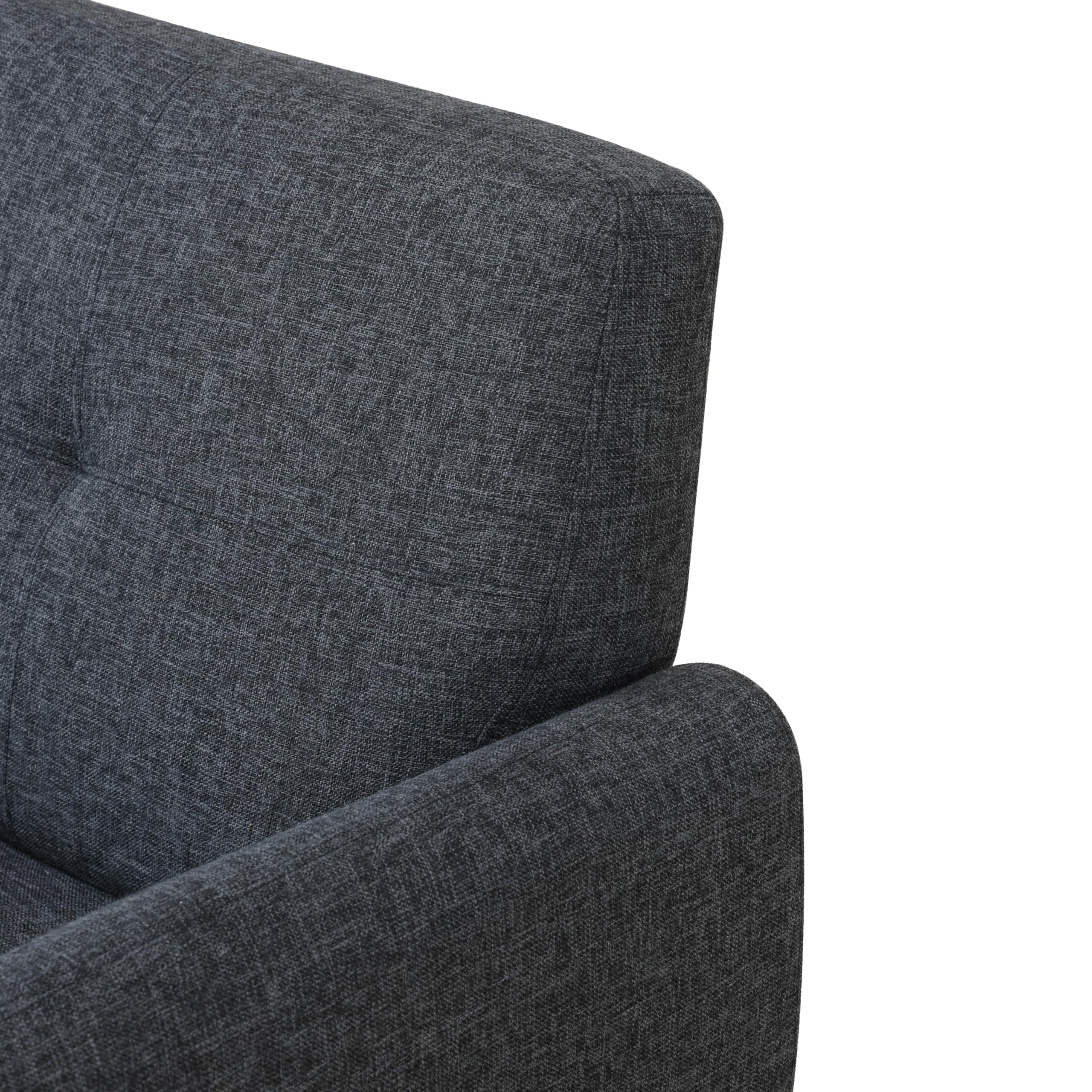 NicBex Loveseat Sofa Couch Contemporary Sofa Couch for Living Room 2-Seater Sofa with Solid Frame Modern Sofa Couches with Linen Fabric Stylish Living Room Furniture, Black Grey